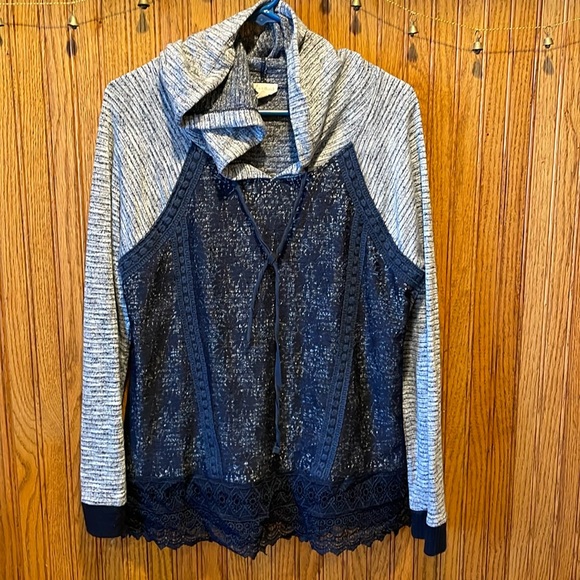 Hem & Thread | Tops | Hem Thread Navy Lacey Pullover Hoodie | Poshmark